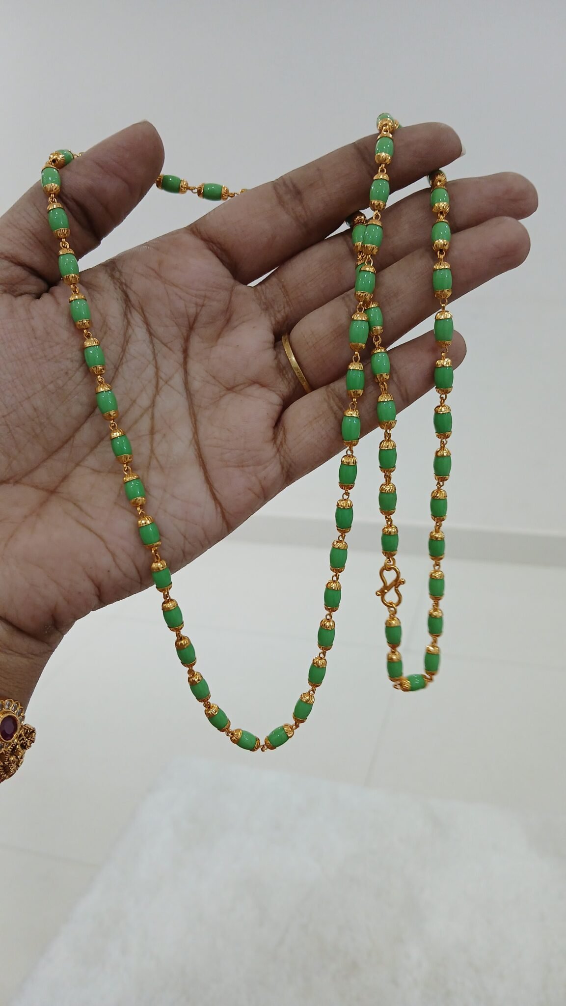 Green beads chain - Nandhana Collections