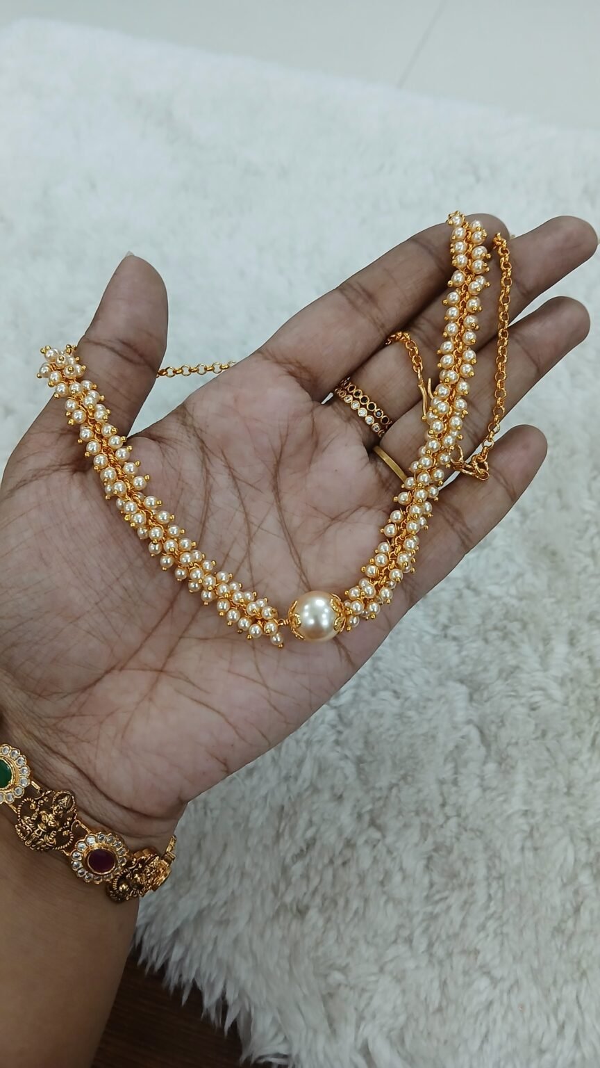 Full swarouski gold copy chain - Nandhana Collections
