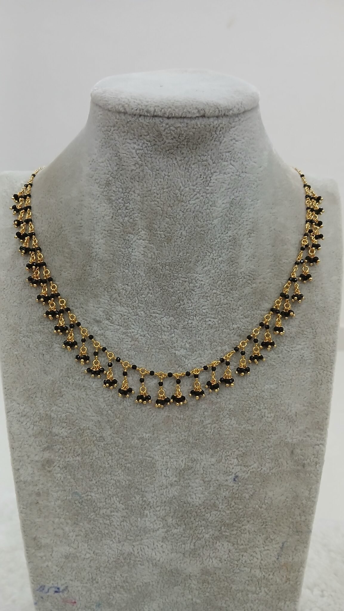 Simple Black spinels muvvalu chain - Nandhana Collections